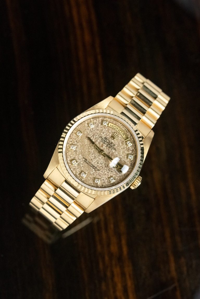 Rolex Day Date Ref. 18238 "Jurassic Park" Pietra Fossile Dial in Oro ...