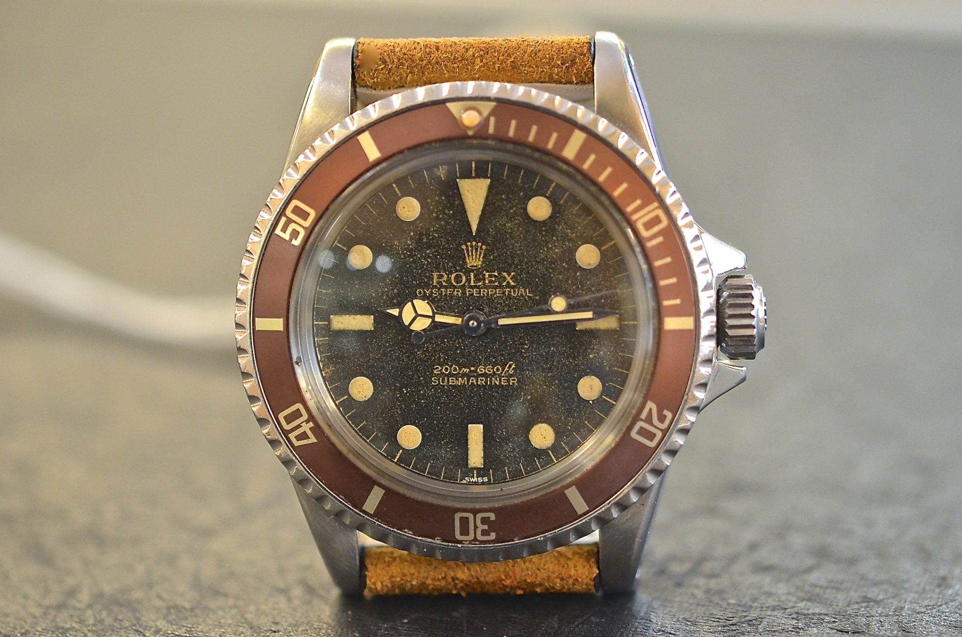 Rolex Submariner ref. 5513 Marrone "Stardust" in Acciaio | Tempus Orologi